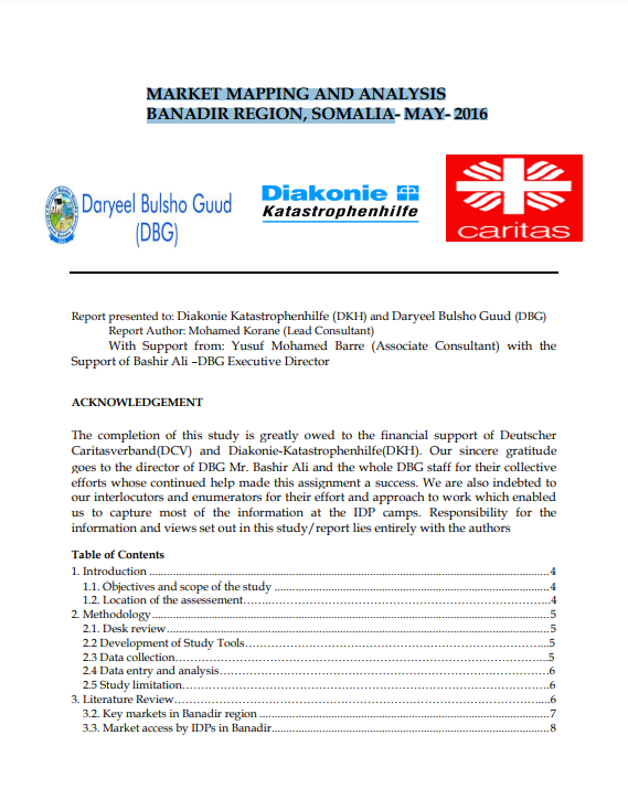 Market mapping and analysis, Banadir Region, Somalia - MiC